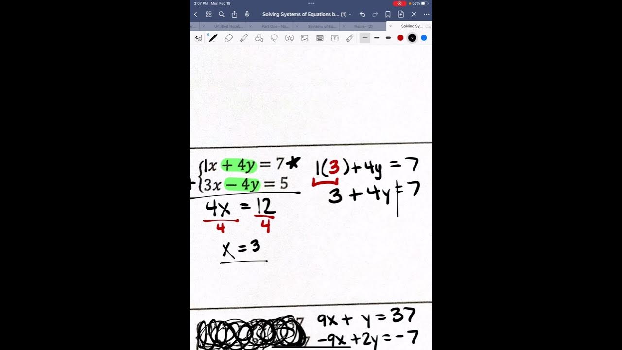 Elimination Method - YouTube
