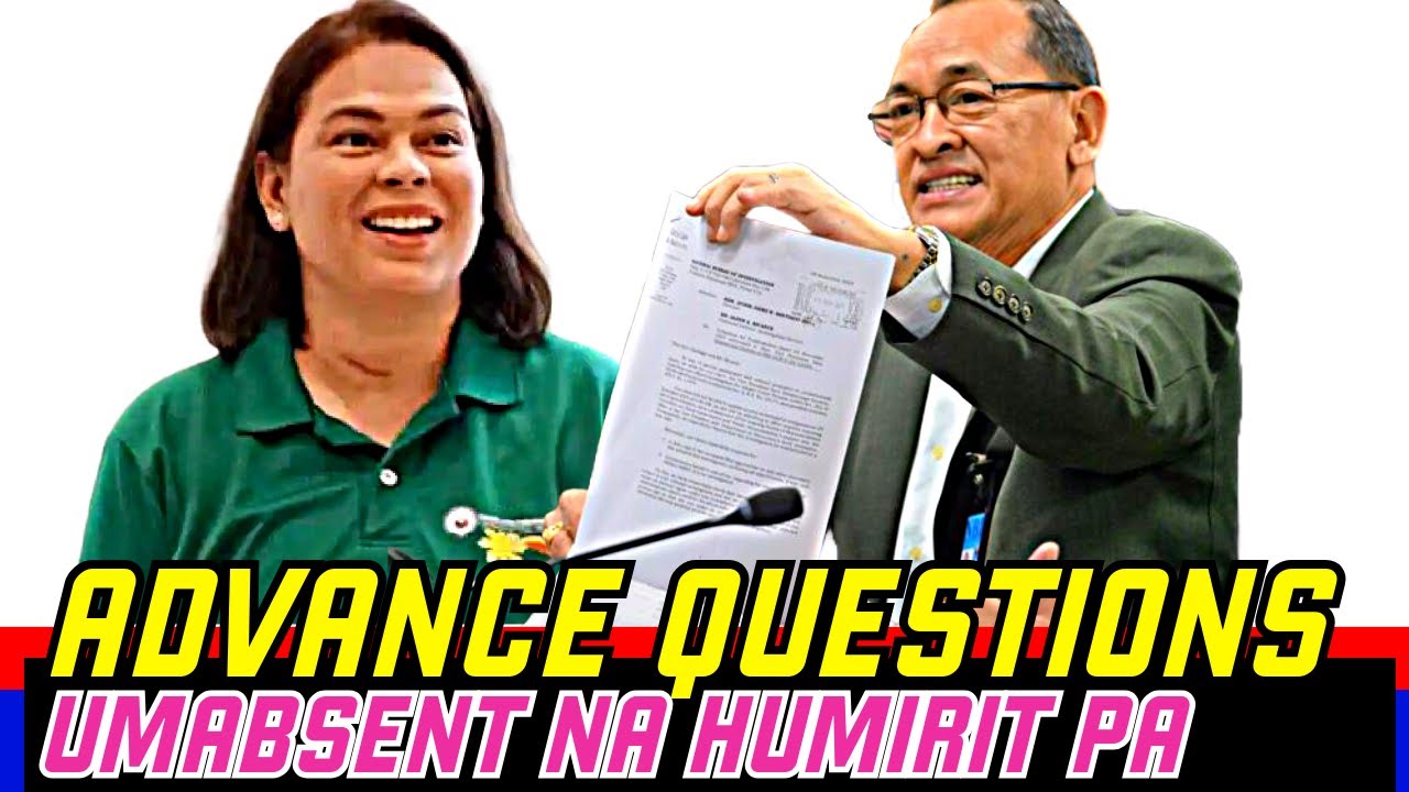 VP SARA HUMINGI NG ADVANCE QUESTIONS SA NBI TSAKA UMABSENT KAHIT NAROON ...