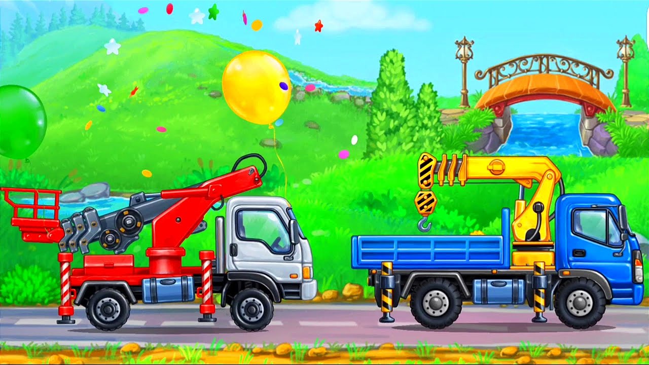 BUILD A HOUSE 🚜🏠 TRUCK CARS KIDS ANIMATION VIDEO - YouTube