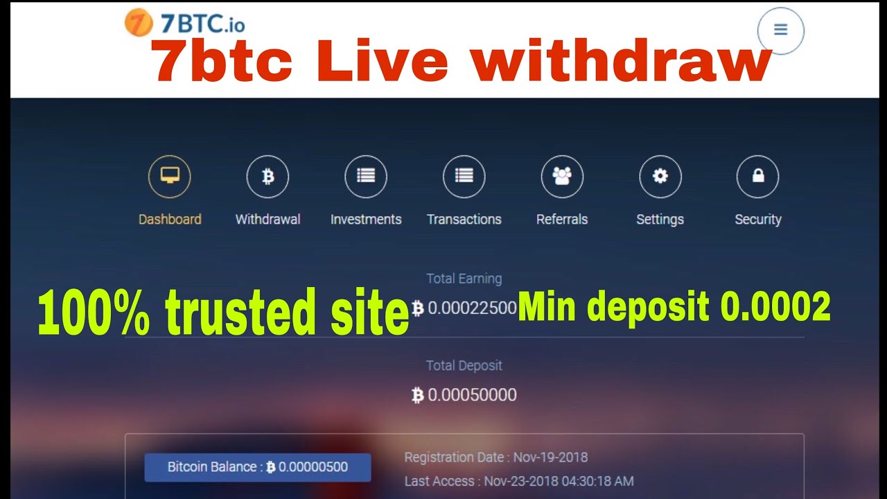 7BTC Investment sites 2018 | Earn Bitcoin Hourly profit Live withdraw ...