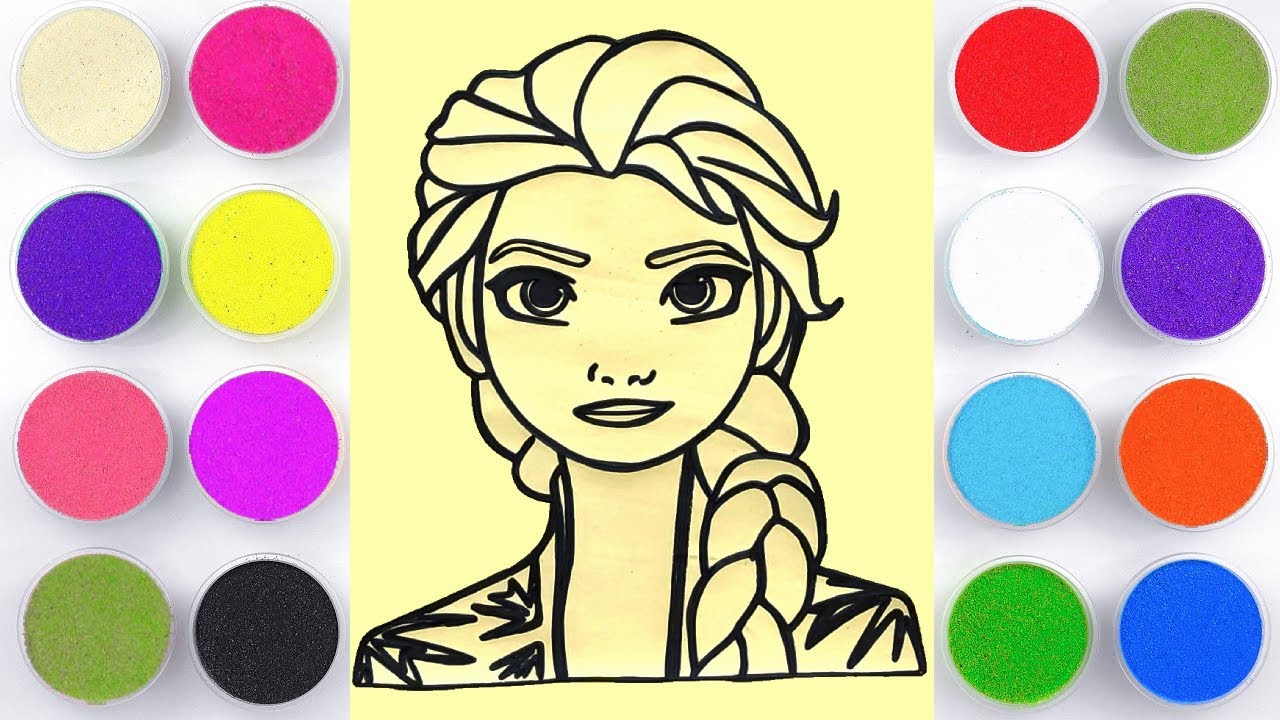 Sand Painting Frozen Elsa Princess - YouTube