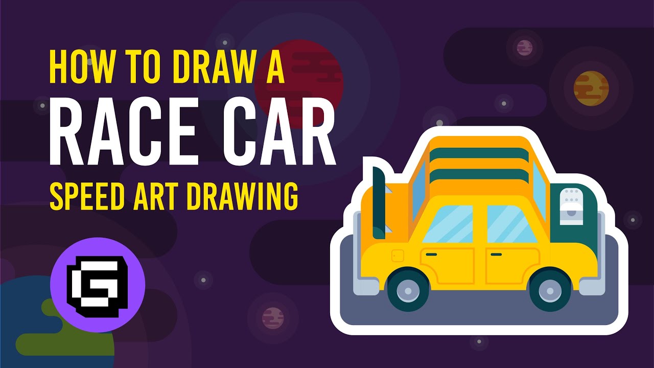 how to draw a race car easy | step by step | adobe illustrator - YouTube