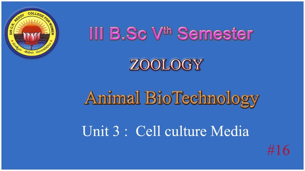 16. III BSc 5th Sem - Zoology - ANIMAL BIOTECHNOLOGY - Unit 3 - Cell ...