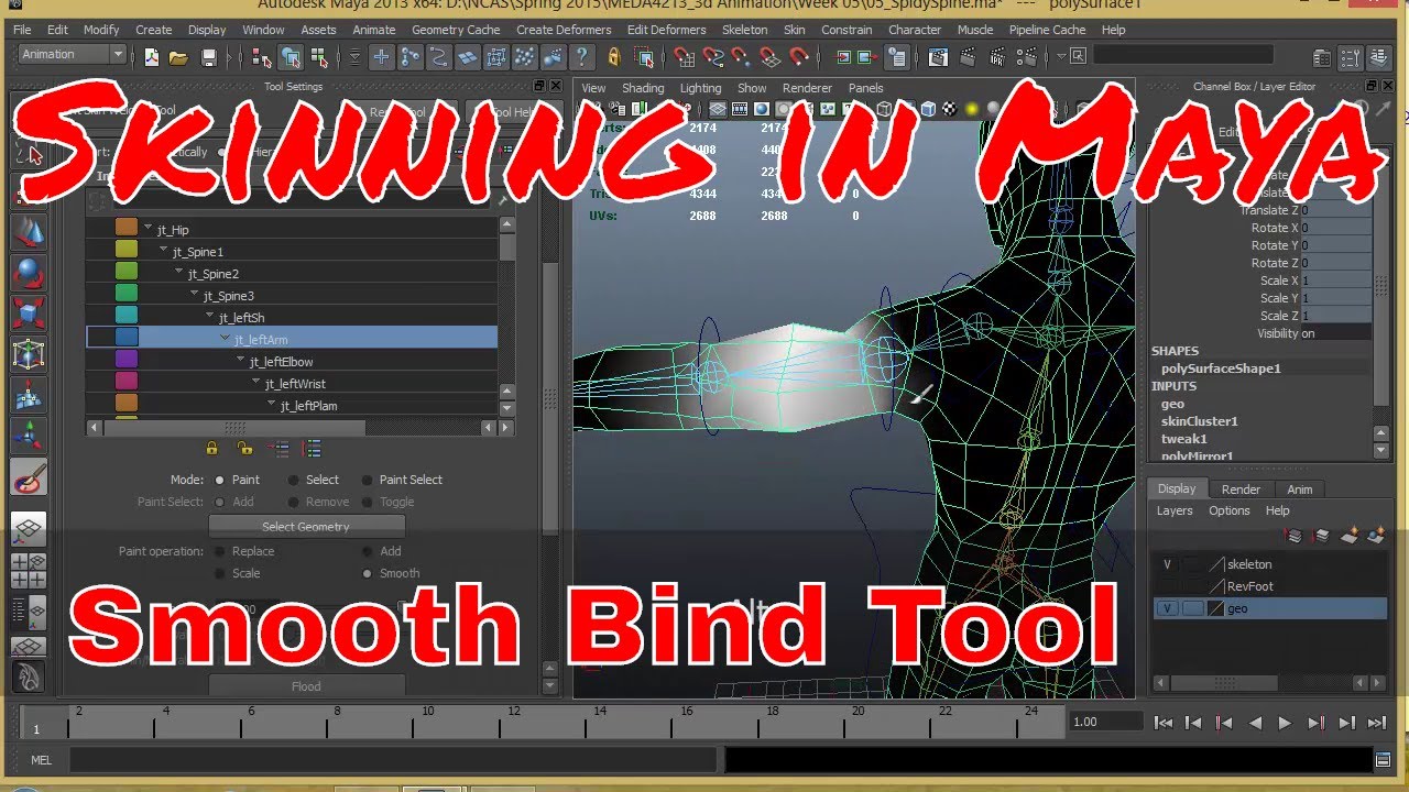 RIGGING 7 : Skinning [Smooth Bind] Rees3D.com - YouTube