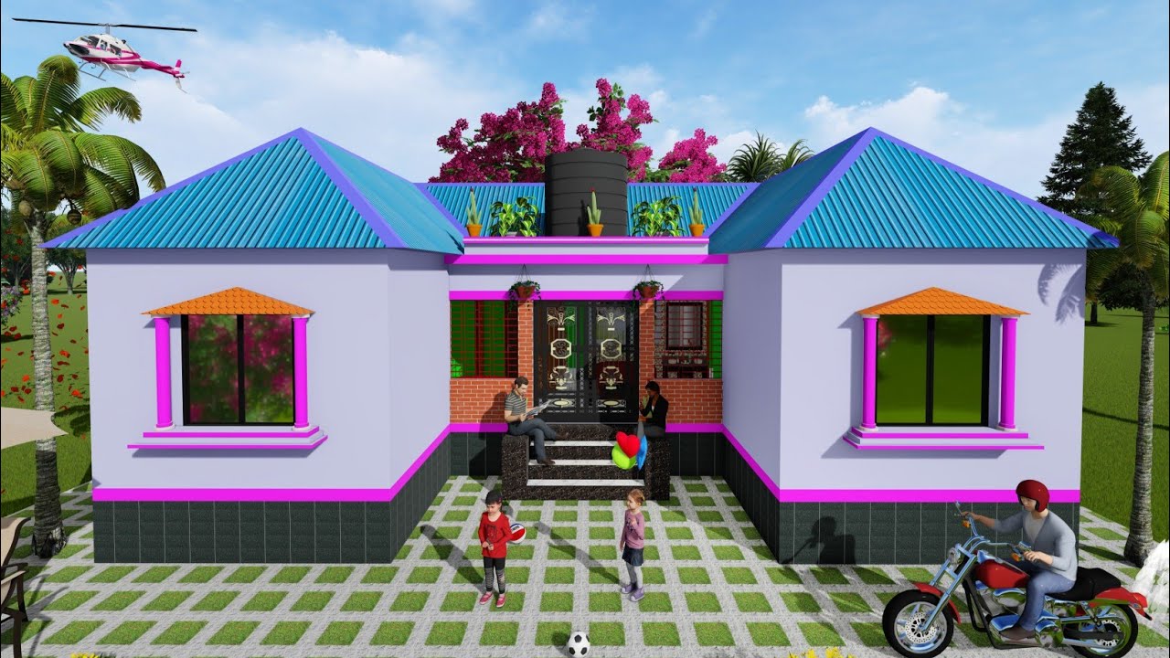 5 bedroom tin shed house design | টিনশেড বাড়ির ডিজাইন | Tin set house ...