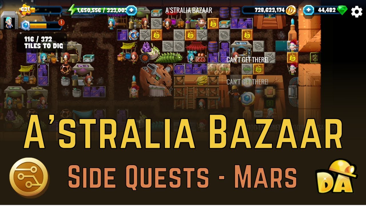 A'stralia Bazaar - Mars Side Quest - Diggy's Adventure - YouTube