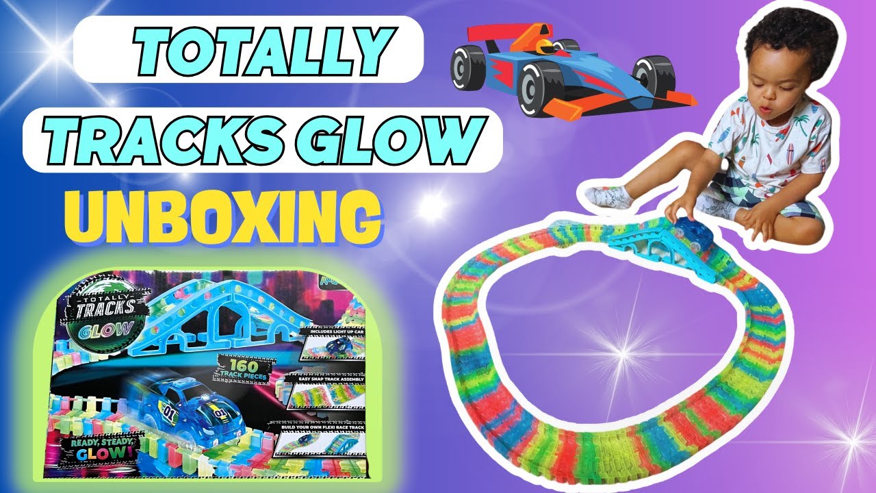 Toddler Play With Glow Track Rainbow Magic Toy Car Set Unboxing ...