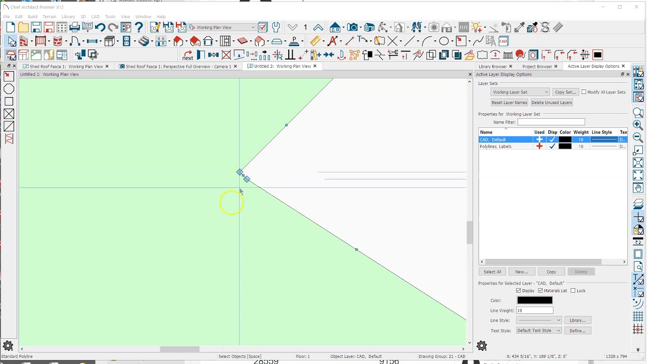 Intersect/Join Two Lines - Chief Architect - YouTube