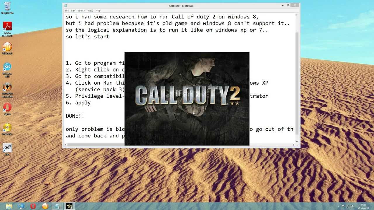 How to run Call of Duty 2 on Windows 8 - YouTube