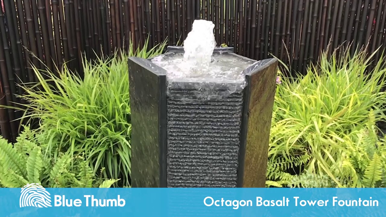 Octagon Basalt Tower Fountain - YouTube