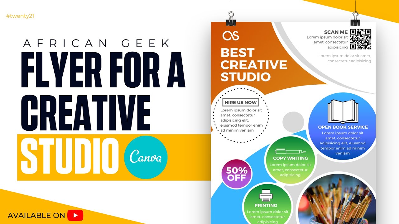 Canva Tutorial - Design a Canva Flyer for a Creative Studio - African ...