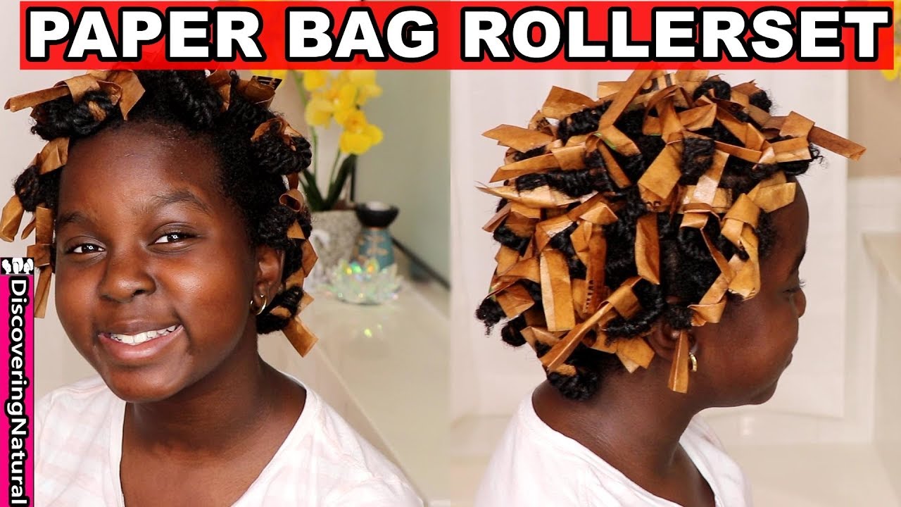 Paper Bag Curls Roller set | No Heat - YouTube