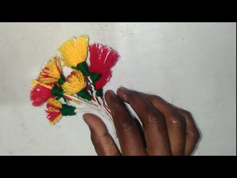 😇How to make wollen thread flower | easy and creative flower making ...