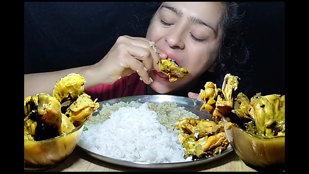 Chicken curry eating Eating rice #chickencurry #spicychickencurry - YouTube