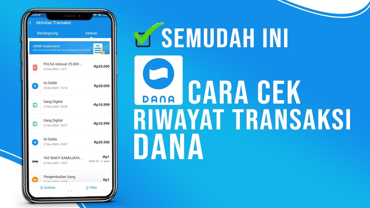 Semudah ini ! Cara Cek Riwayat Transaksi DANA - YouTube