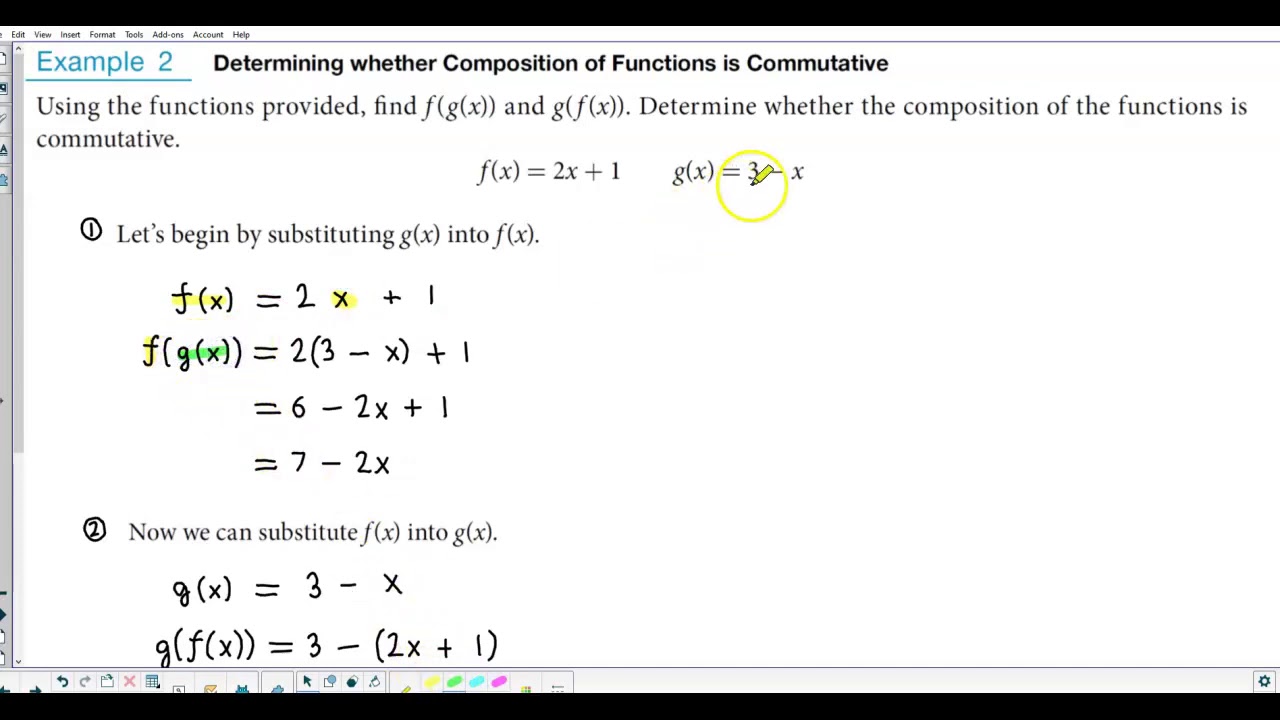 Math 10 3.4 Example 2 Determining whether Composition of Functions is ...