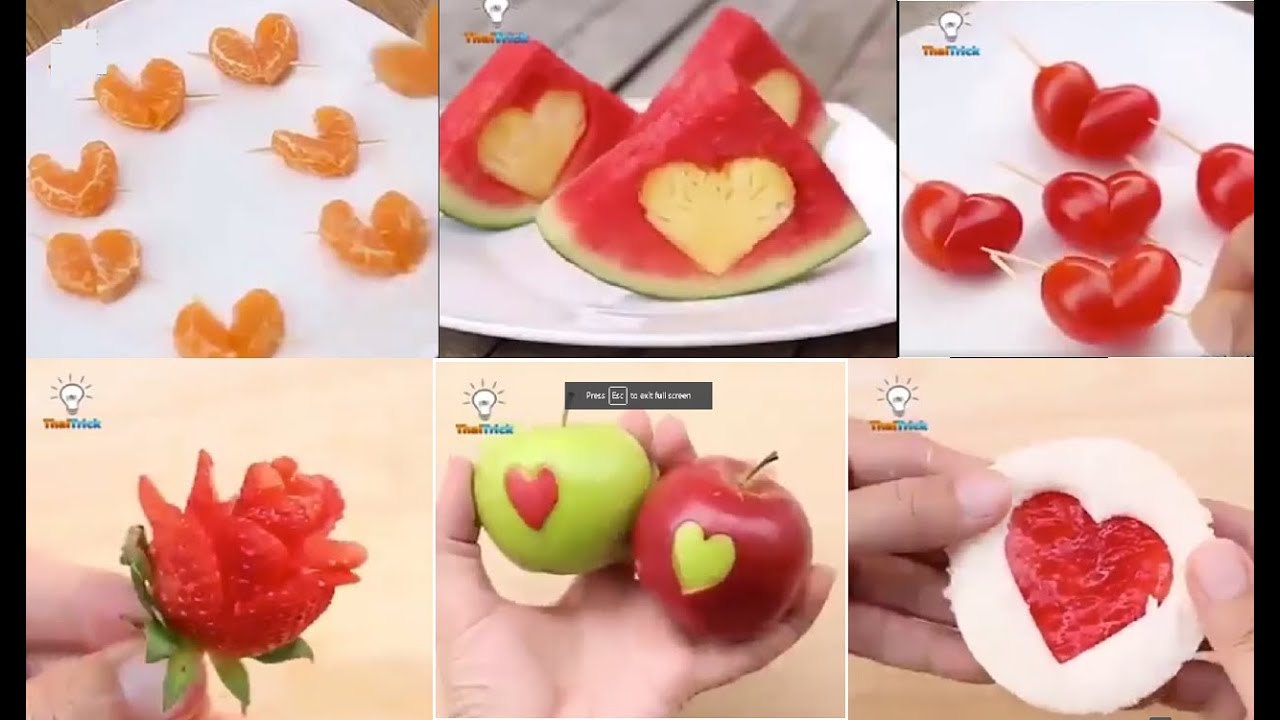 How to make different shapes from fruits and vegetables. || Fruit art ...