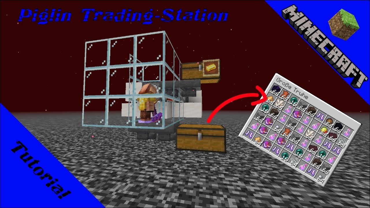 Minecraft 1.16+ | Automatische Piglin Trading Station | Tutorial - YouTube