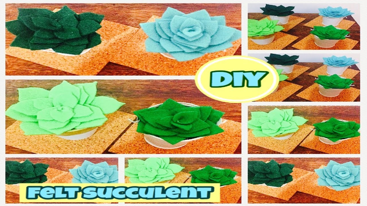 DIY felt succulents - YouTube