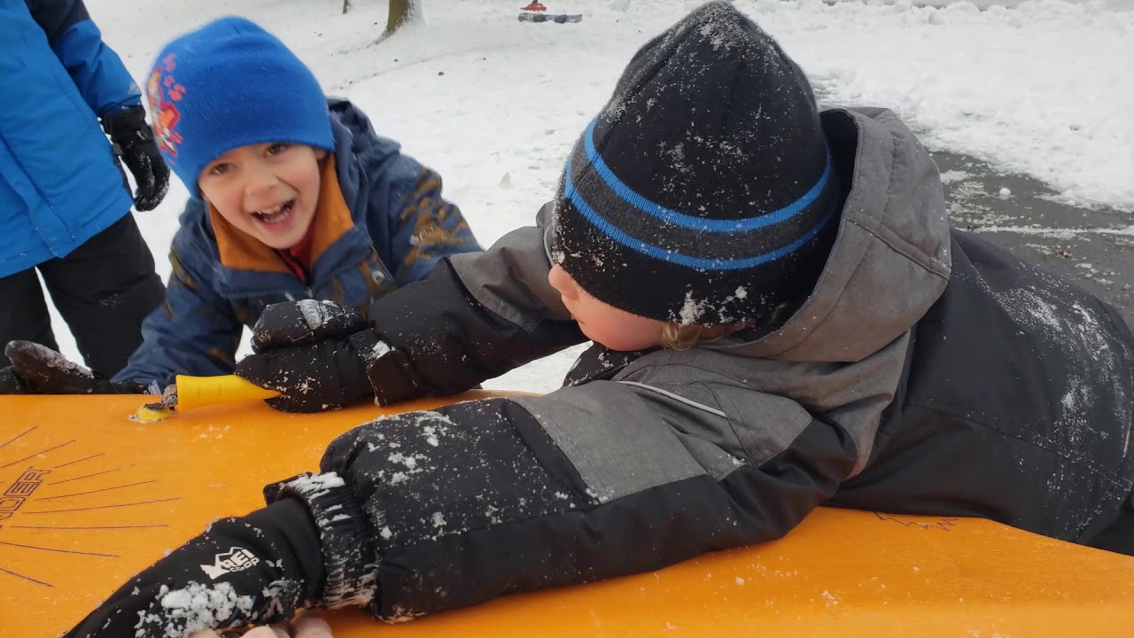 Sled jumping Parkside Drive - YouTube
