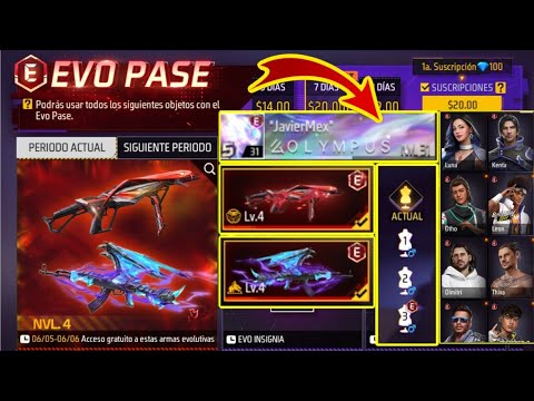 SISTEMA EVO PASE COMO FUNCIONA EL EVO PASE? FREE FIRE EVOLUTIVAS GRATIS ...