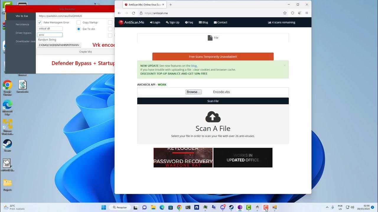 Bypass Windows Defender Fud crypter - YouTube