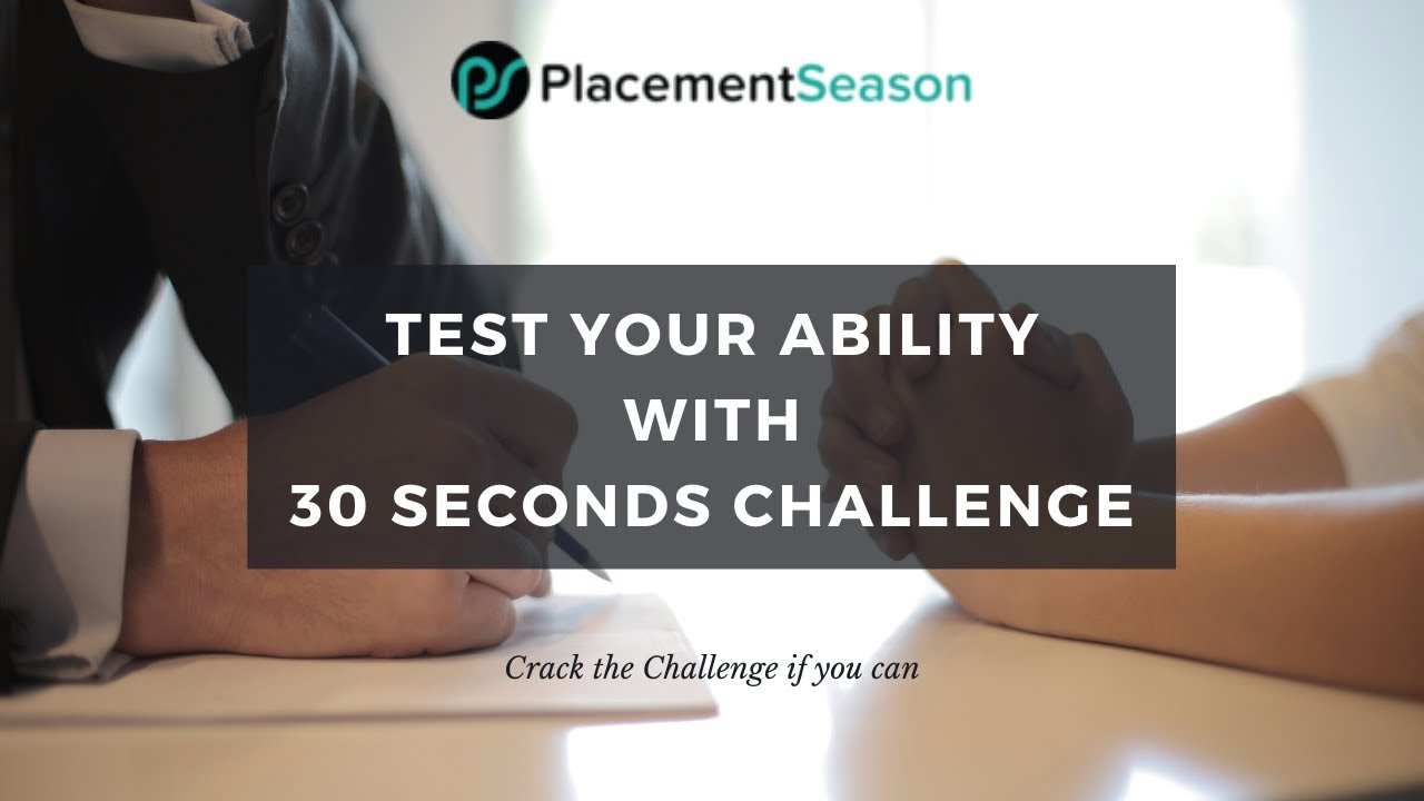 30 Seconds Challenge - 2 I Problem Solving - YouTube