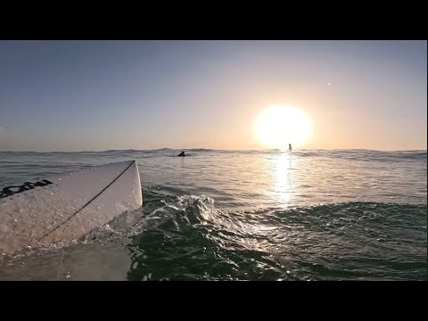 SURFING GLASSY GOLDEN HOUR SESSION (RAW POV) - YouTube