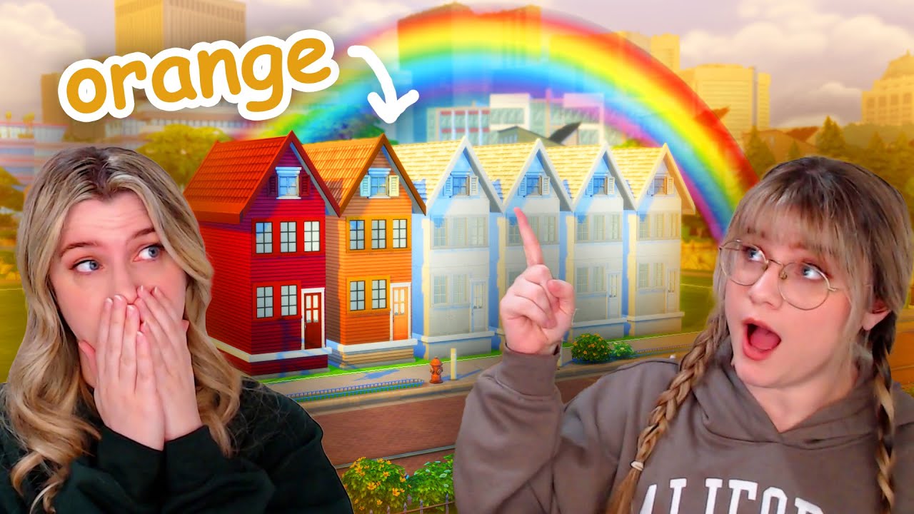 can we build a fully ORANGE townhouse in the sims? | rainbow townhouses ...