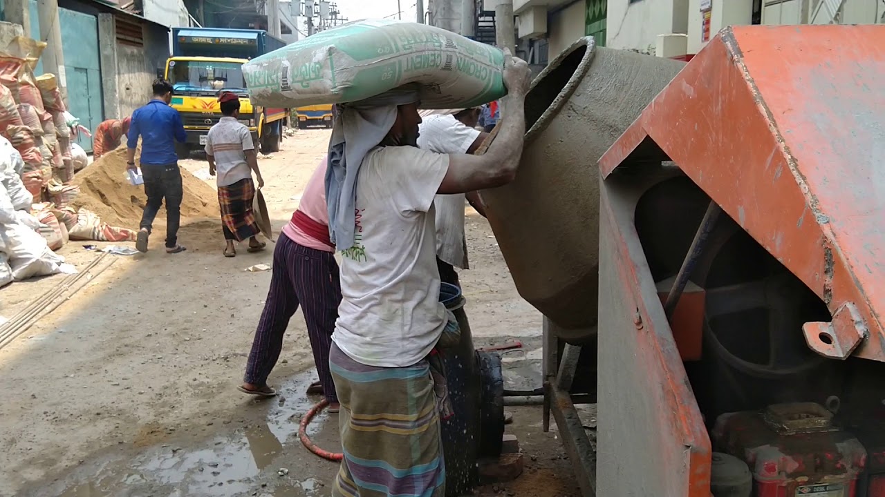 Construction Working for Building at Road Side। Construction Hard ...