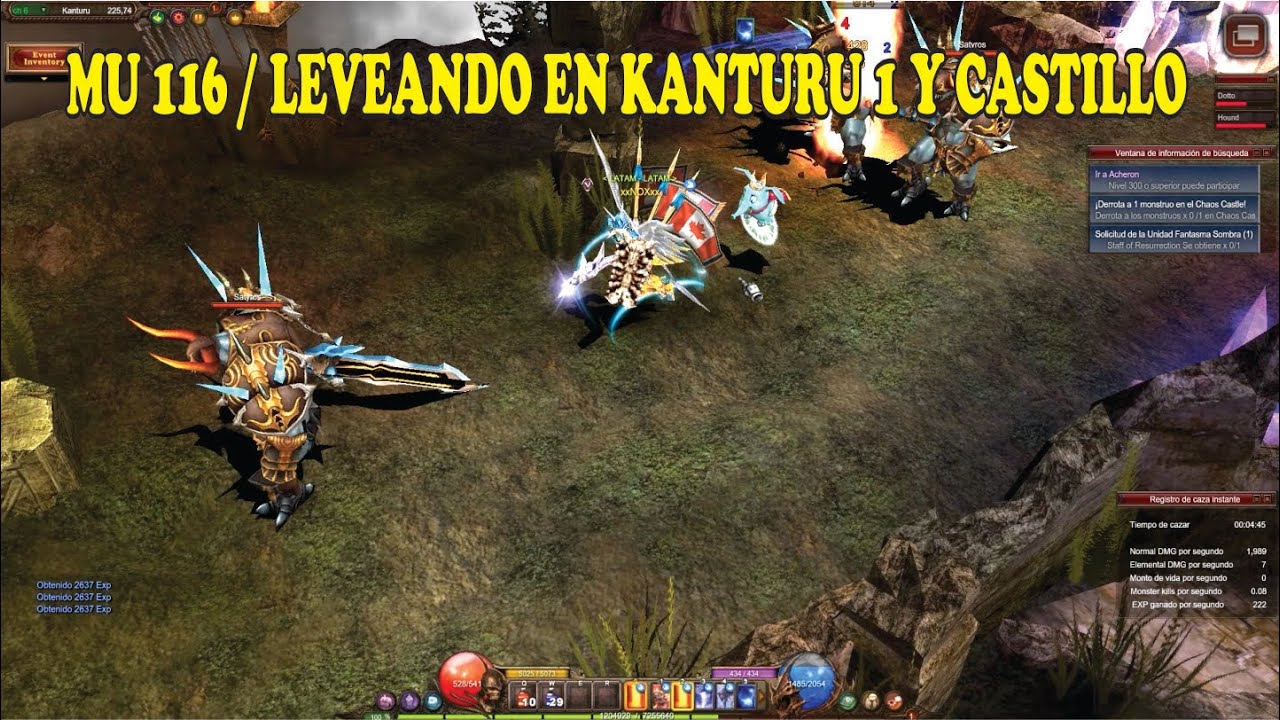 MU ONLINE WEBZEN - 116 LEVEANDO EN KANTURU 1 Y CASTILLO / GAMEPLAY ...