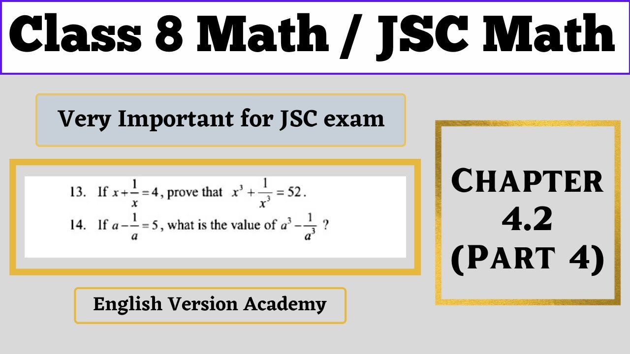4. Class 8 math Chapter 4.2 | JSC Math | English Version - YouTube