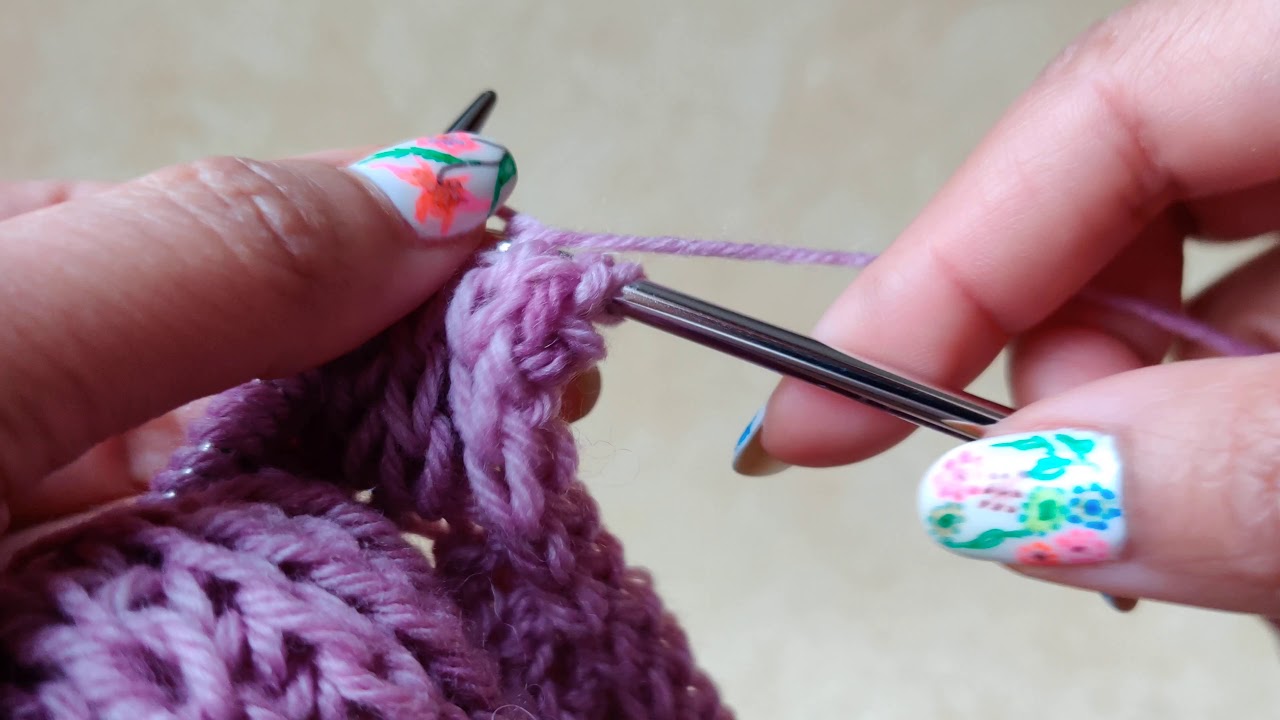 K1B - knit 1 stitch below - YouTube