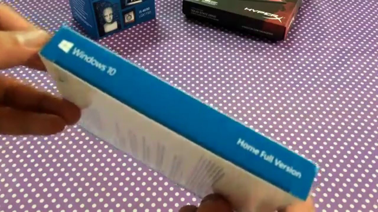 แกะกล่อง WINDOWS 10 HOME 32/64 BIT ENG (FPP) Unboxing - YIM. - YouTube