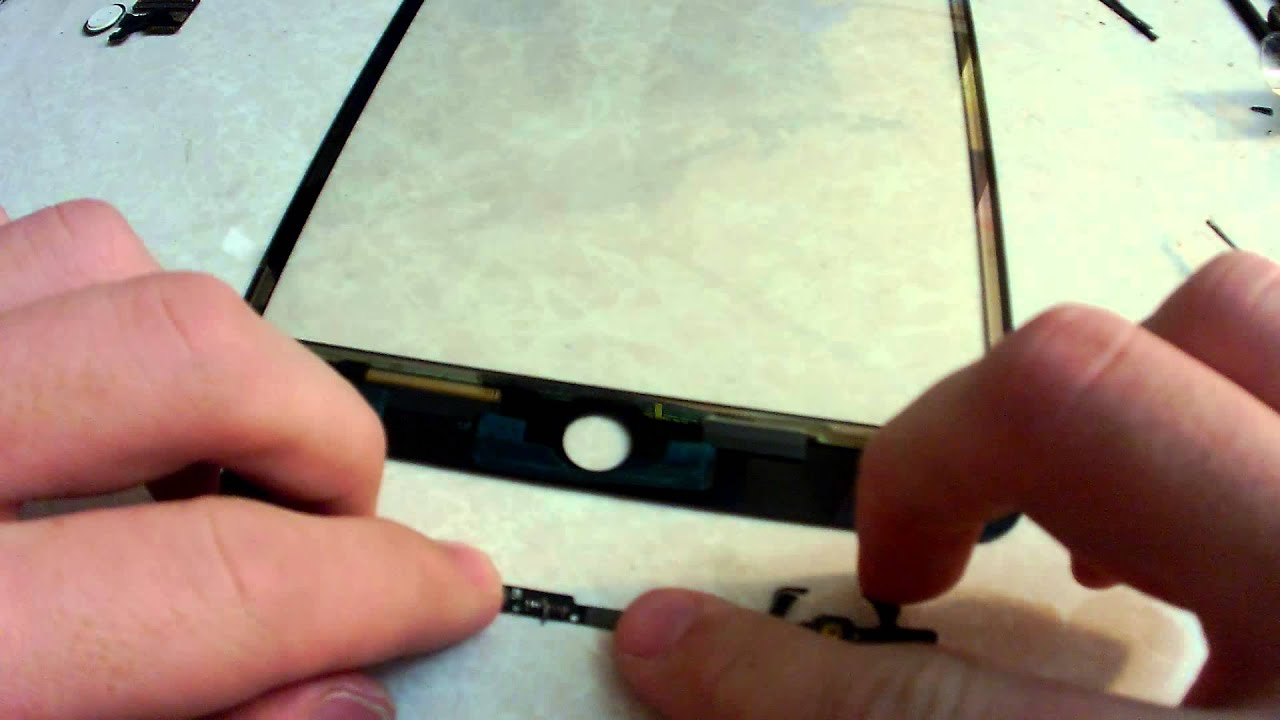 Soldering iPad mini Home Button Flex and Digi Connector - YouTube