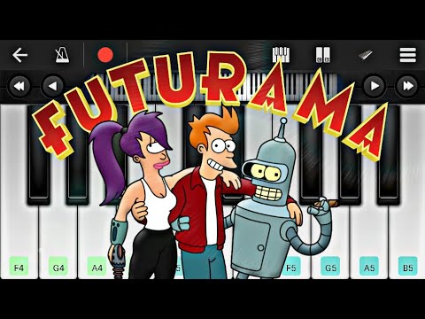 Futurama - Theme Song (PERFECT PIANO) Easy piano Mobile Tutorial - YouTube