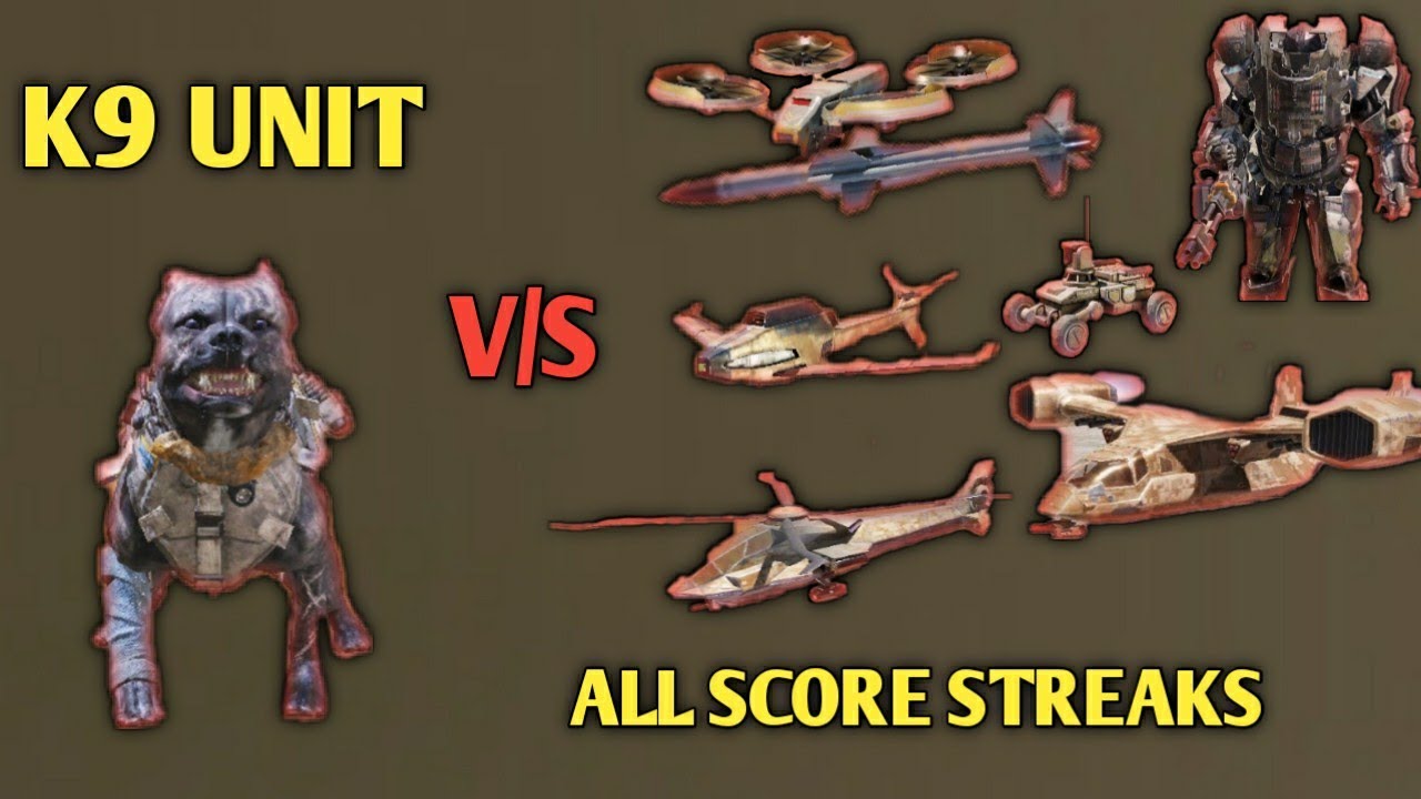 Cod mobile K9 unit vs all scorestreaks - YouTube