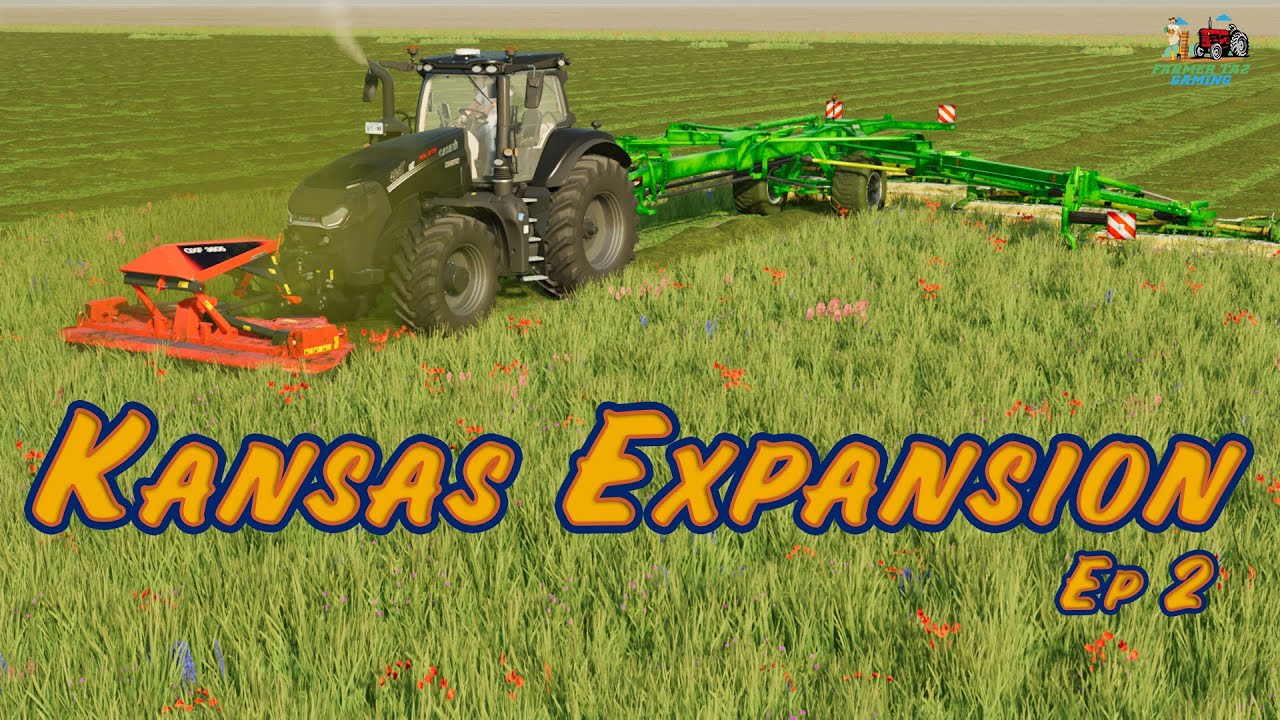 Silage Bales for the County | Kansas Expansion | Ep2 | FS22 Timelapse ...