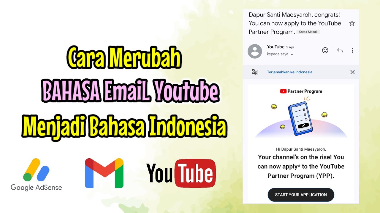 cara atur email dari youtube menjadi Indonesia | cara ubah bahasa email ...