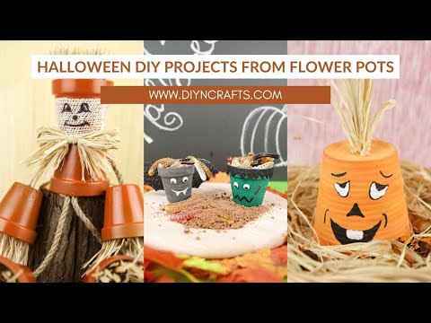 3 Halloween DIY Decorations from Flower Pots