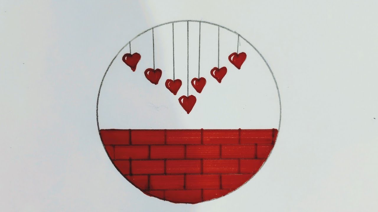 Circle drawing of hearts ️ ️ ️ easy. - YouTube