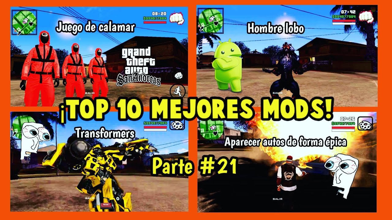 Top 10 Mejores Mods para el GTA San Andreas Android!! parte #21 - YouTube