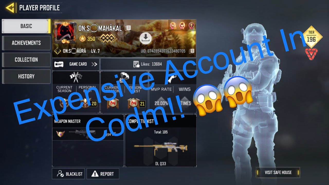 Most Expensive Account In Codm!!😱😱 - YouTube