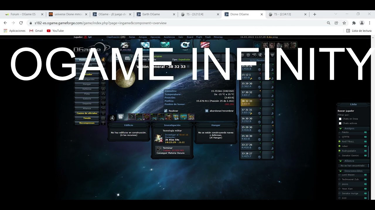 Serie Ogame #6 - Universo Dione - Extensión Ogame Infinity & Nociones para un buen fleet saving ...