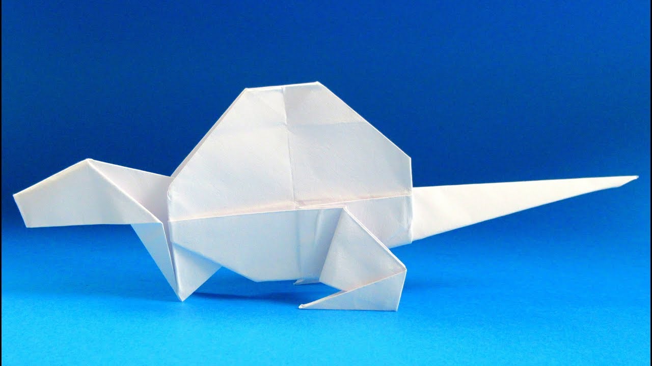 How To Make an Easy Origami Dinosaur - origami DIMETRODON - YouTube