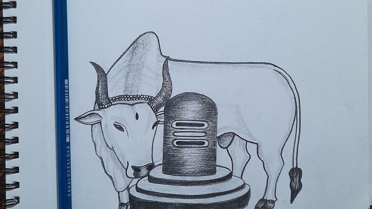 How to draw Shivling and Nandi / Easy Shiv Ling Drawing / Mahadev ...