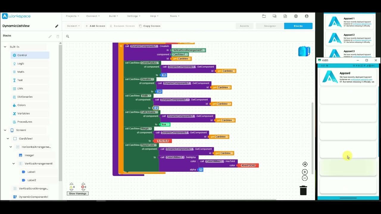 Custom list view in Appzard || No code platform - YouTube