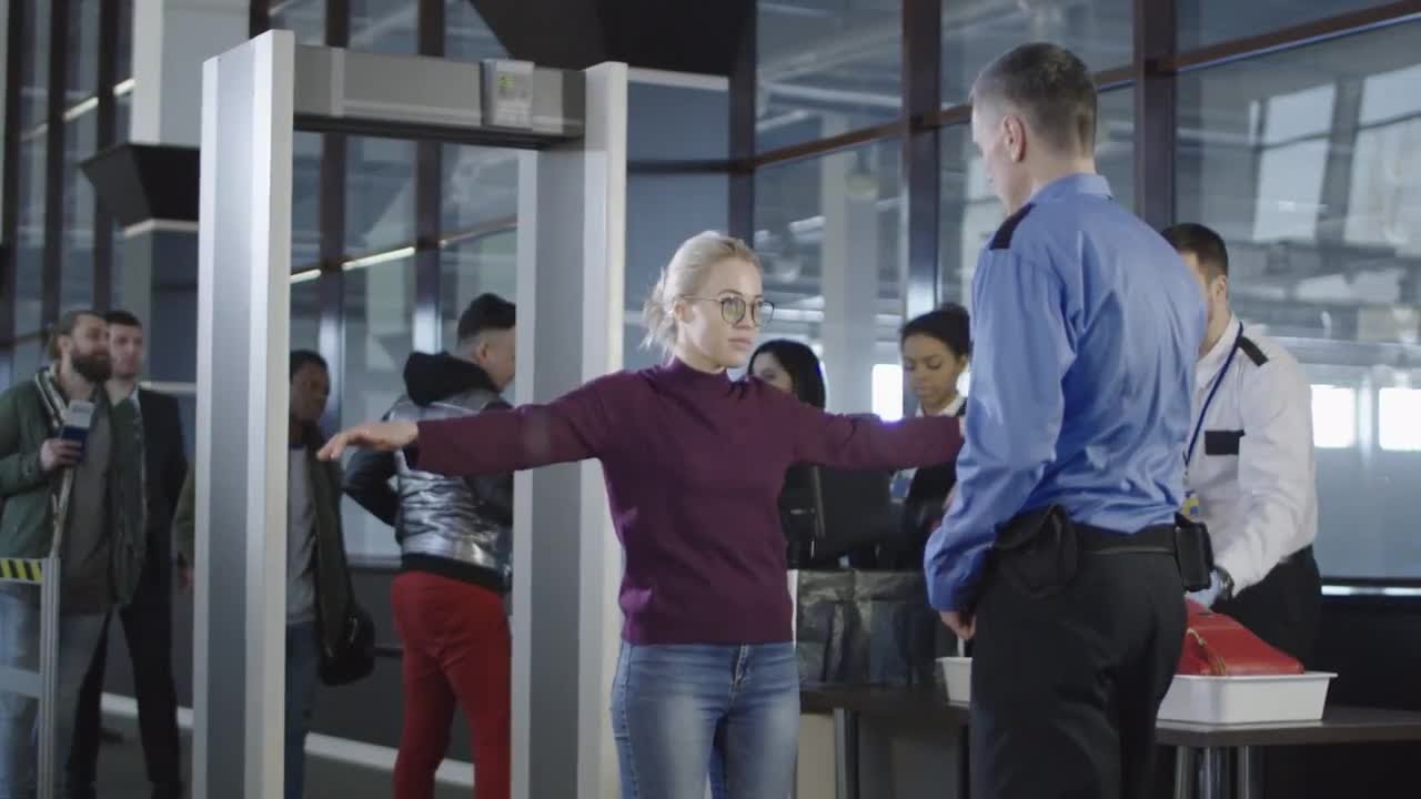 Passengers Going Through Airport Security Stock Video - YouTube