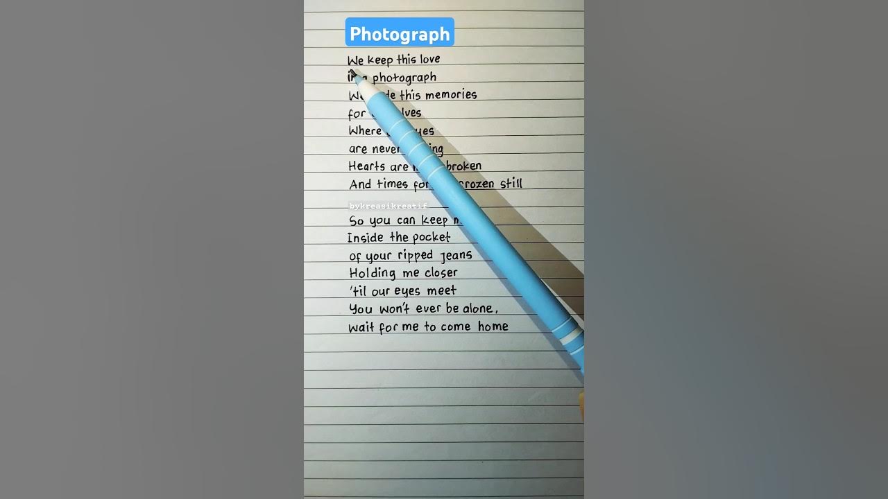 Learn English Through Song : Photograph with Ed Sheeran #shorts - YouTube