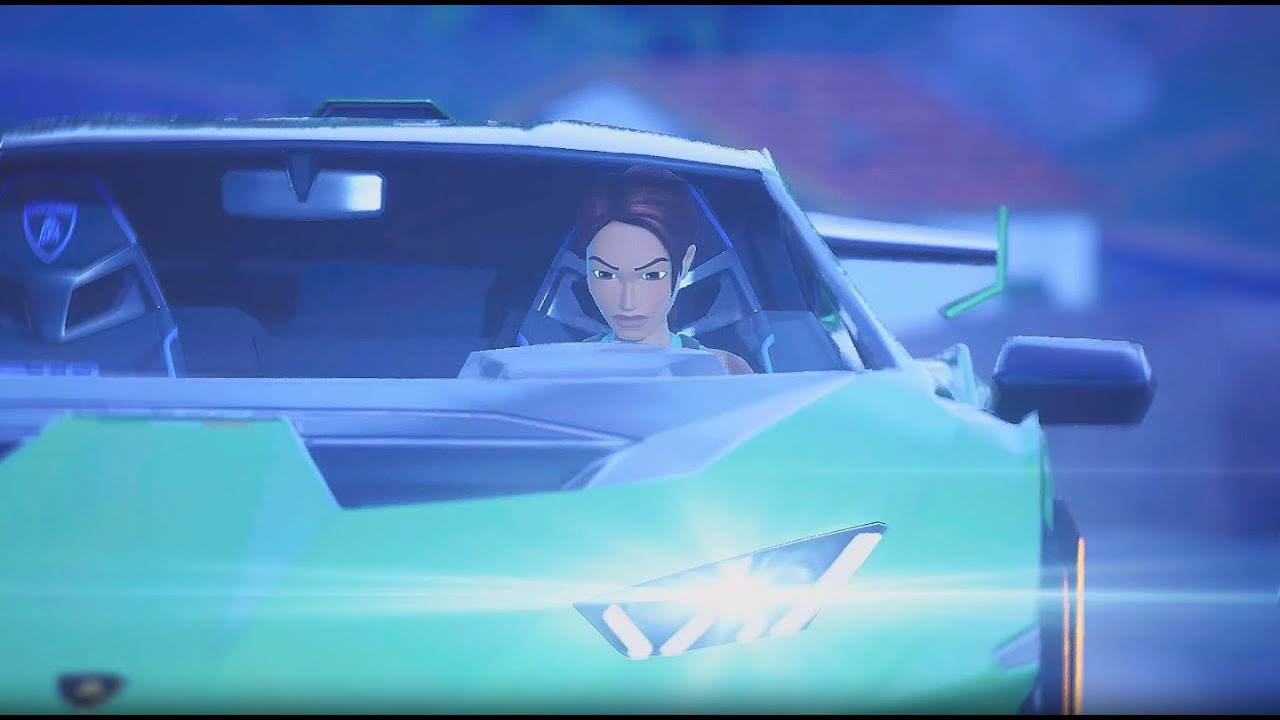 Lara Croft driving whilst BB by Shygirl plays - YouTube